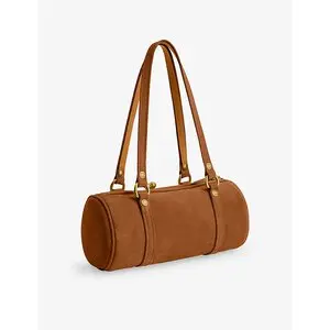 COACH Kisslock 28 Suede Barrel Bag - Caramel