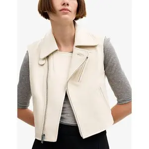 COACH Leather Moto Biker Vest