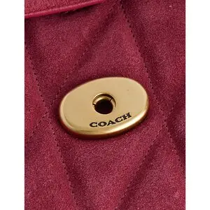 COACH Tabby 26 Quilted Suede Shoulder Bag - Dark Fuchsia