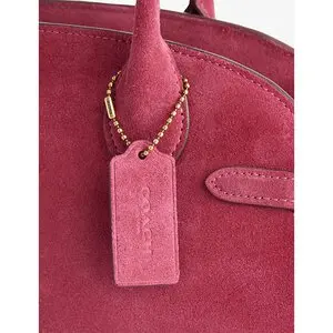 COACH Empire 34 Suede Shoulder Bag - Dark Fuchsia