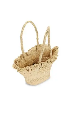 LOEFFLER RANDALL Cyrus Woven Raffia Tote Bag With Ruffle Detailing