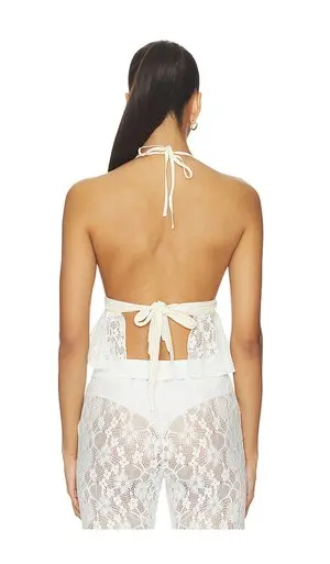 My Beachy Side Iris Halterneck Cropped Top