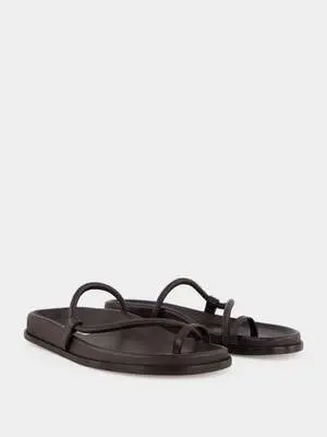 EMME PARSONS Black Nappa Leather Bari Sandals - Brown