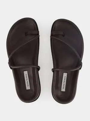 EMME PARSONS Black Nappa Leather Bari Sandals - Brown
