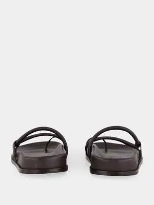 EMME PARSONS Black Nappa Leather Bari Sandals - Brown