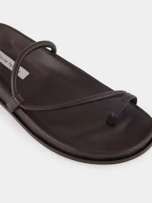 EMME PARSONS Black Nappa Leather Bari Sandals - Brown