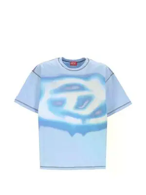 DIESEL® Logo-print Contrast-stitch T-shirt - Blue