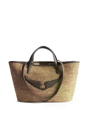 Zadig&Voltaire Wings Raffia Tote Bag - Brown