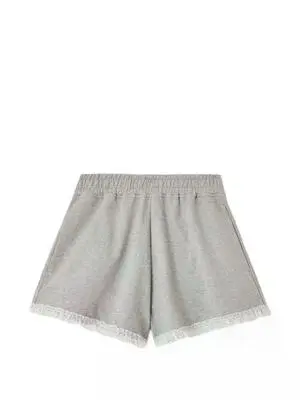 GANNI Lace-trim Jersey Shorts - Grey