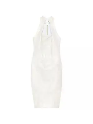 MITILIANE COUTURE Halterneck Cut-out Leather Midi Dress