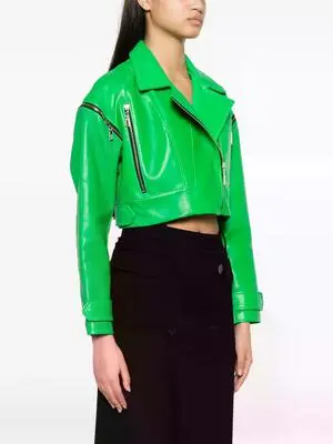MITILIANE COUTURE Cropped Leather Jacket With Detachable Sleeves