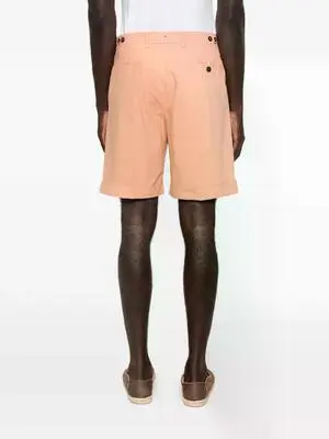 BERWICH Pleated Shorts With Turn-up Cuffs - Orange
