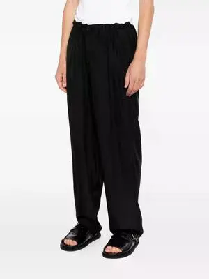 Yohji Yamamoto Silk Tucked Trousers