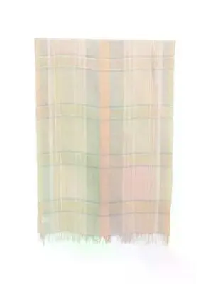PANICALE Check-pattern Fringed Scarf - Neutrals