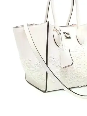 Ermanno Scervino Lace-embroidered Leather Tote Bag