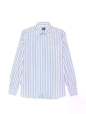 TRUZZI Vertical-stripe Button-down Shirt - White