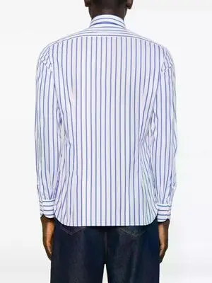 TRUZZI Vertical-stripe Button-down Shirt - White