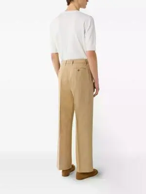 LARDINI Belted Flat-front Trousers