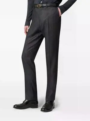 LARDINI Flat-front Tailored Trousers