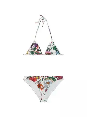 Gucci Gucci Floral-Print Triangle Bikini White