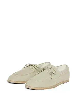 LARDINI Suede Lace-up Boat Shoes