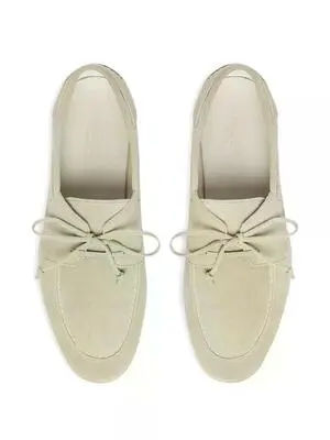 LARDINI Suede Lace-up Boat Shoes