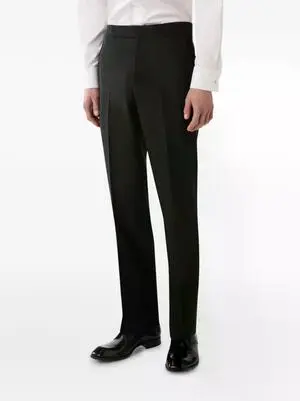 LARDINI Flat-front Wool-mohair Trousers