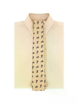 LARDINI Geometric Print Silk Neck Tie