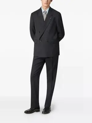 LARDINI Double-breasted Herringbone Suit - Blue
