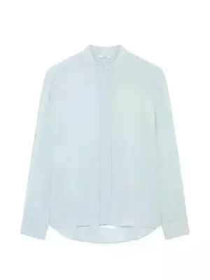 LARDINI Mandarin Collar Silk Shirt