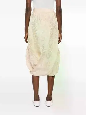 UMA WANG Dracaena Pattern Asymmetric Midi Skirt
