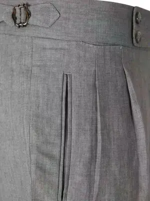 Scabal Linen Slub Textured Pleated Trousers