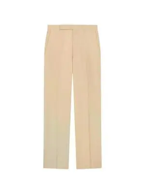 LARDINI Flat-front Trousers With Slub Texture
