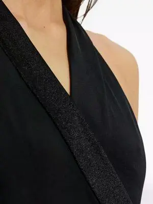 Balmain Glitter-trim Wrap-style Swimsuit