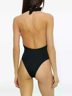 Balmain Glitter-trim Wrap-style Swimsuit