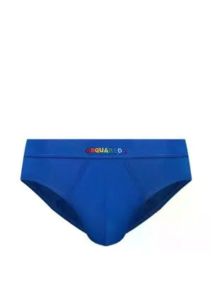 Dsquared2 Be Proud Logo-embroidered Briefs Blue
