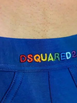 Dsquared2 Be Proud Logo-embroidered Briefs - Blue