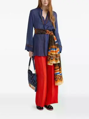 Malìparmi Long Sleeve Shirt With Trim Detail - Blue