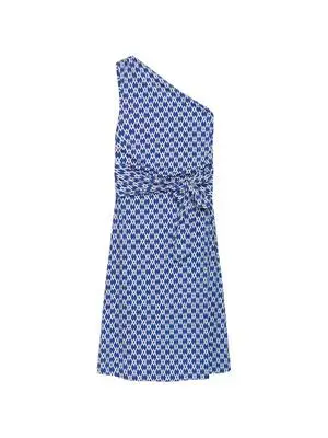 Malìparmi One-shoulder Geometric Midi Dress - Blue