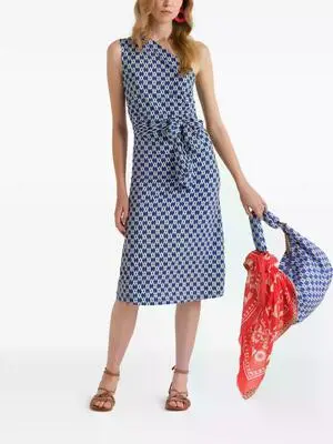 Malìparmi One-shoulder Geometric Midi Dress - Blue