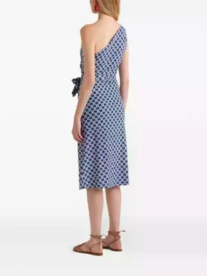 Malìparmi One-shoulder Geometric Midi Dress - Blue