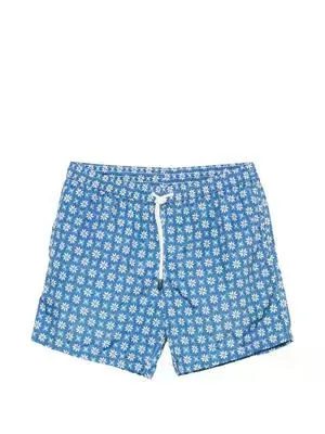 BARBA NAPOLI Floral Print Swim Shorts - Blue