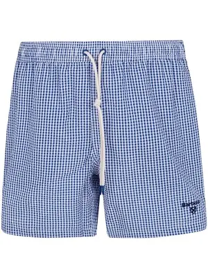Barbour Gingham Seersucker Swim Shorts - Blue