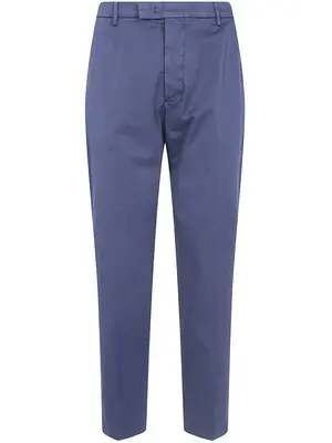 MICHAEL COAL Cotton Classic Trousers Made In Italy - Blue