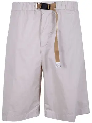 WHITE SAND Long Trousers With Belted Waist - Beige