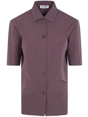 JIL SANDER 150" Oversized Cotton Shirt - Brown