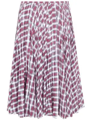 N.21 Pleated Check Maxi Skirt