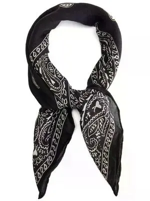 AMI Paris Bandana-print Scarf - Black