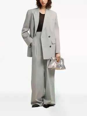 AMI Paris Double-breasted Virgin Wool Blazer - Grey