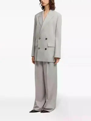 AMI Paris Double-breasted Virgin Wool Blazer - Grey